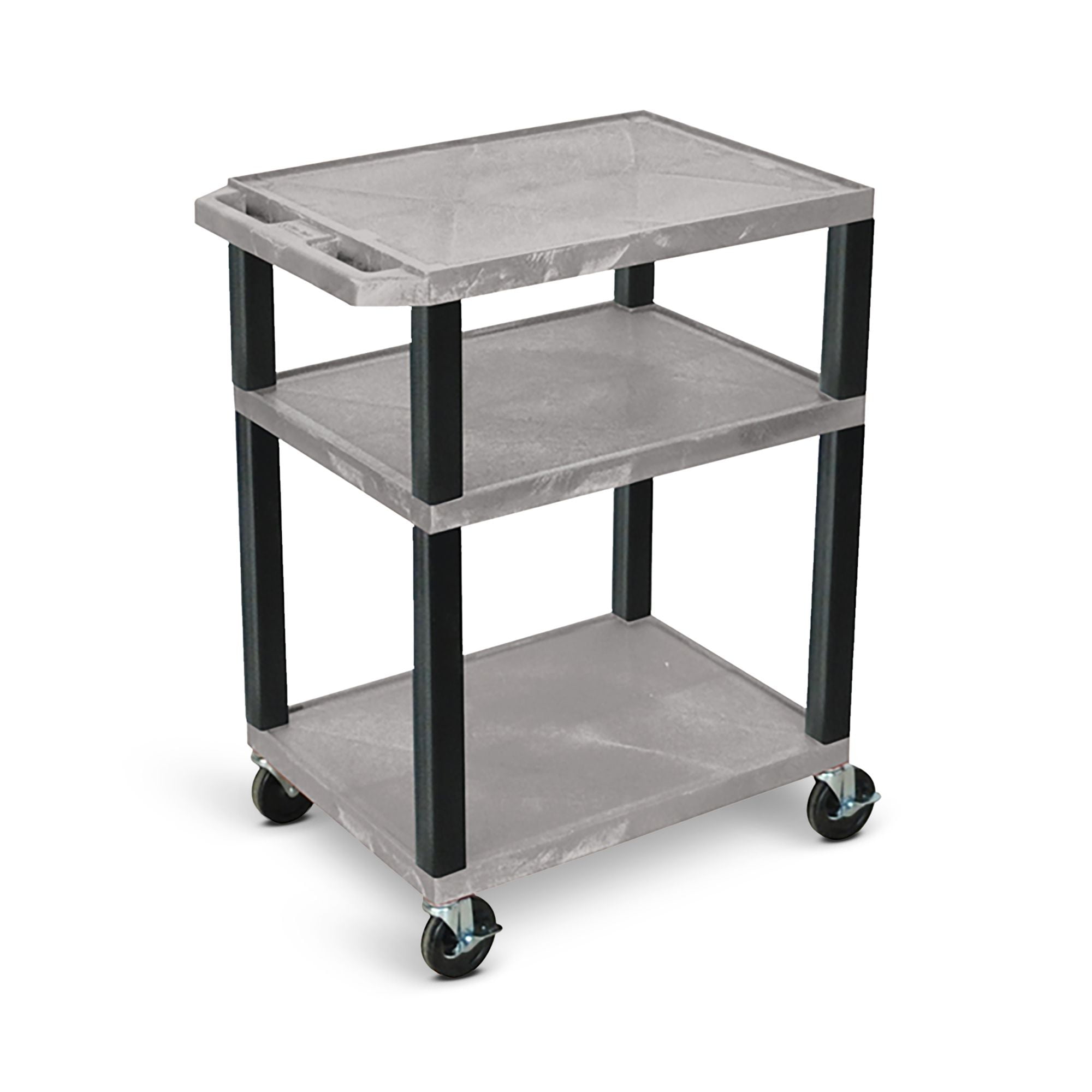 Luxor 18" x 24" x 34" Tuffy Three Shelf Flat Utility Cart With ...