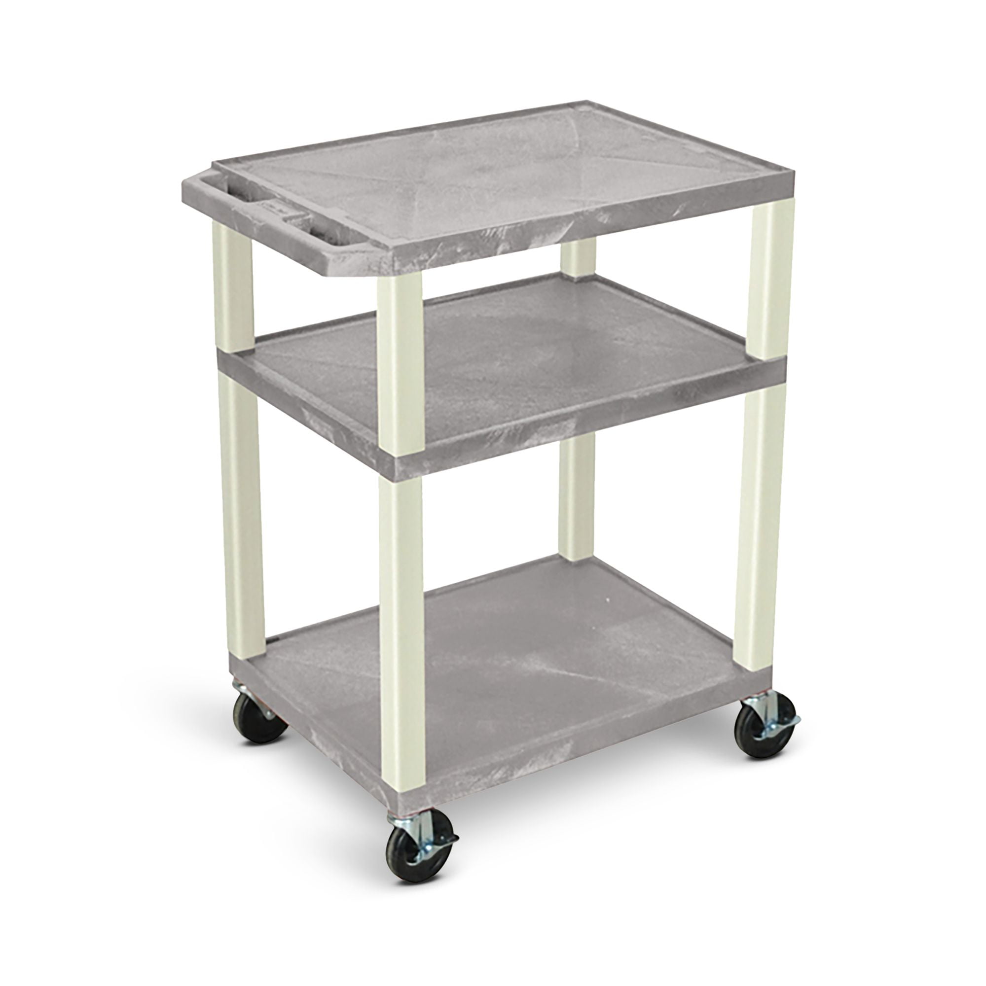 Luxor 18" x 24" x 34" Tuffy Three Shelf Flat Utility Cart With ...