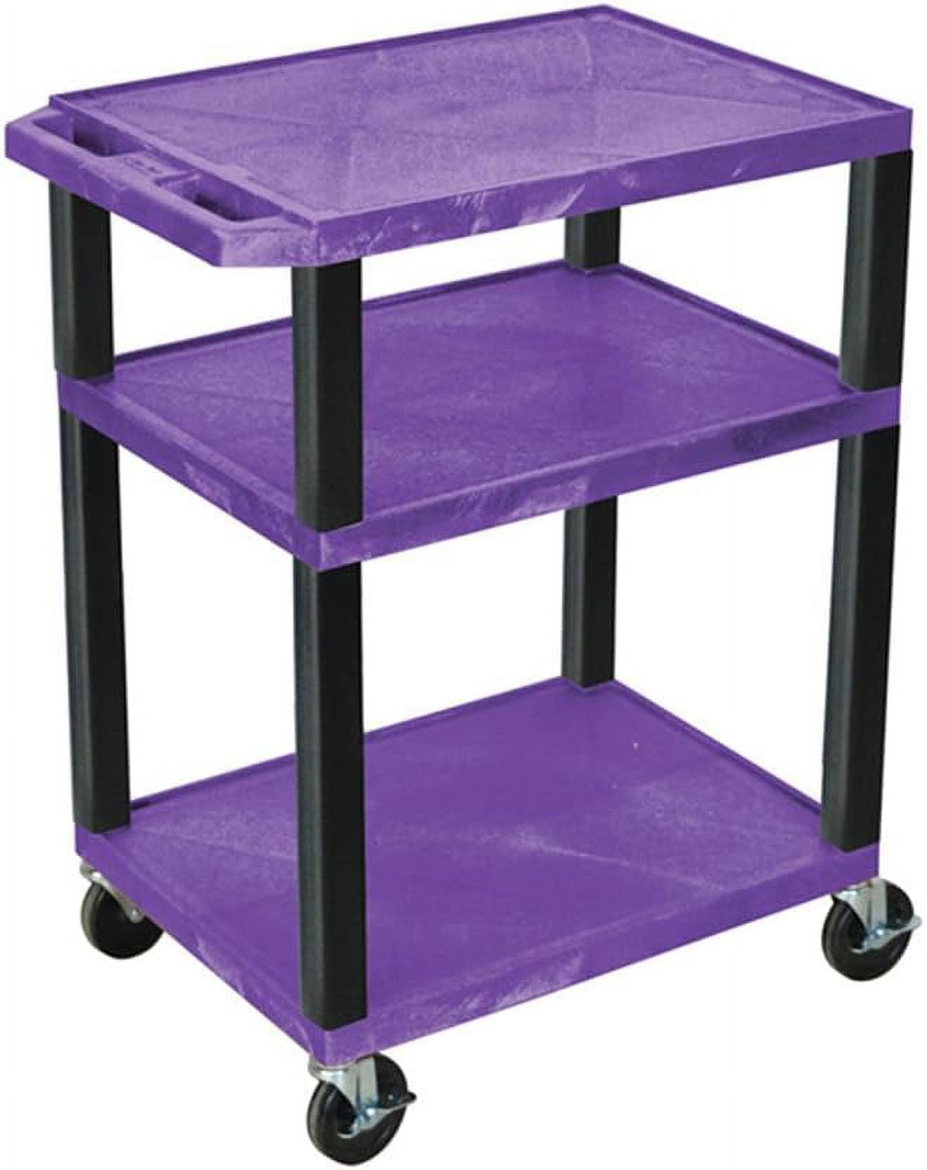 Luxor 18" x 24" x 34" Tuffy Three Shelf Flat Utility Cart With ...
