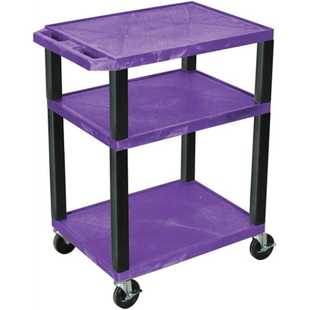 Luxor 18" x 24" x 34" Tuffy Three Shelf Flat Utility Cart With ...