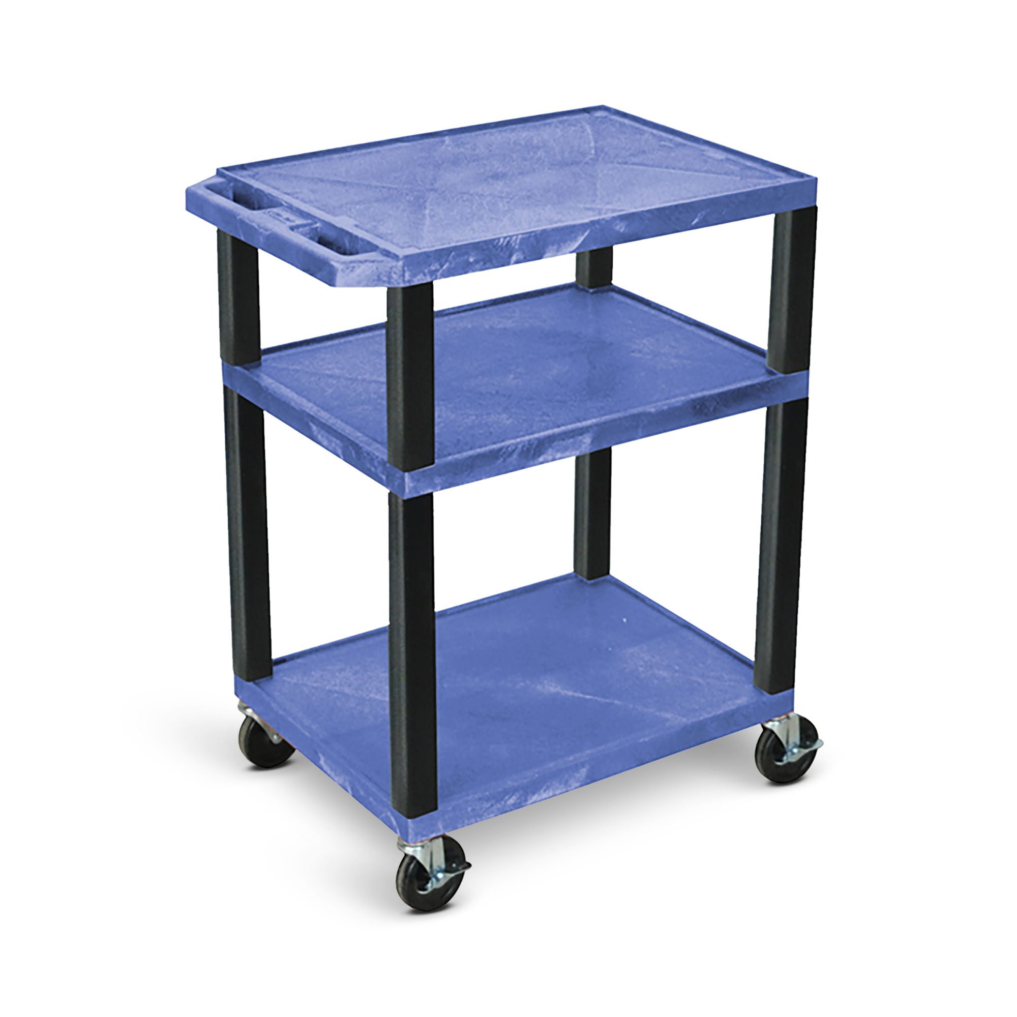 Luxor 18" x 24" x 34" Tuffy Three Shelf Flat Utility Cart With ...