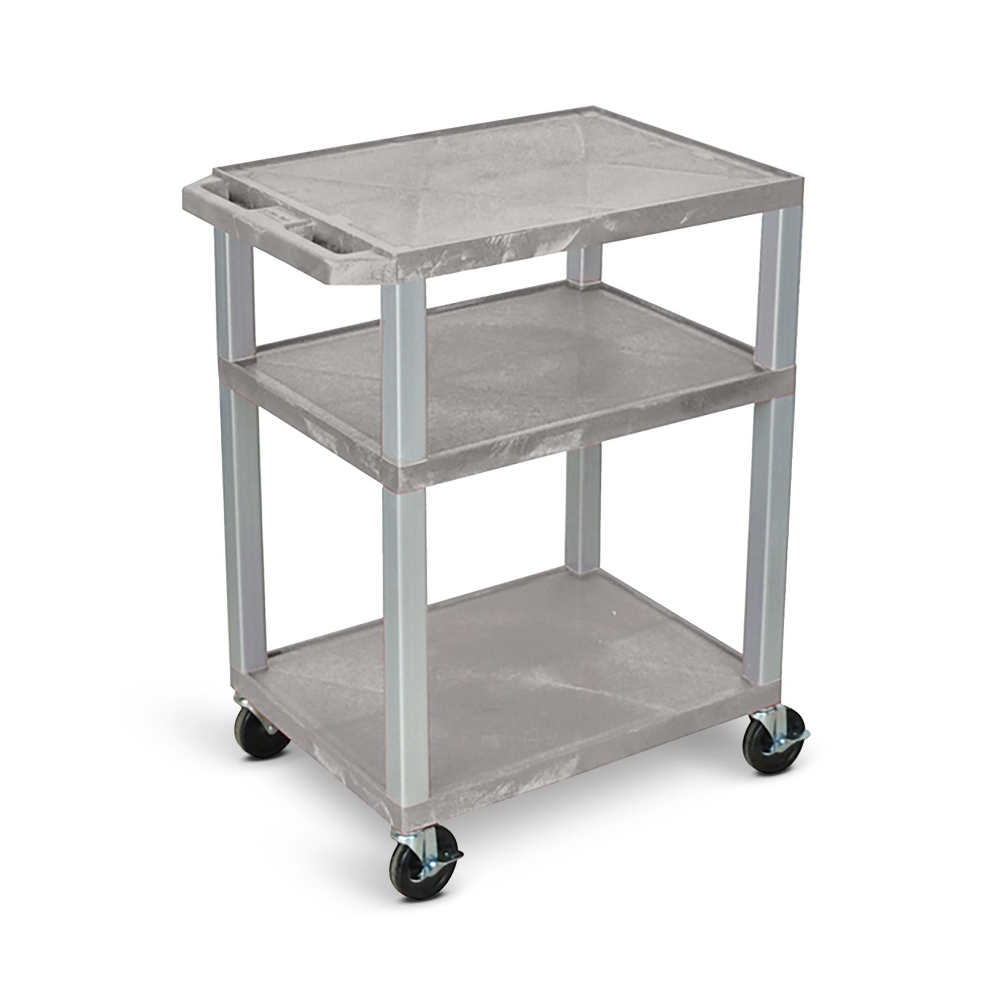 Luxor 18" x 24" x 34" Tuffy Three Shelf Flat Utility Cart With ...
