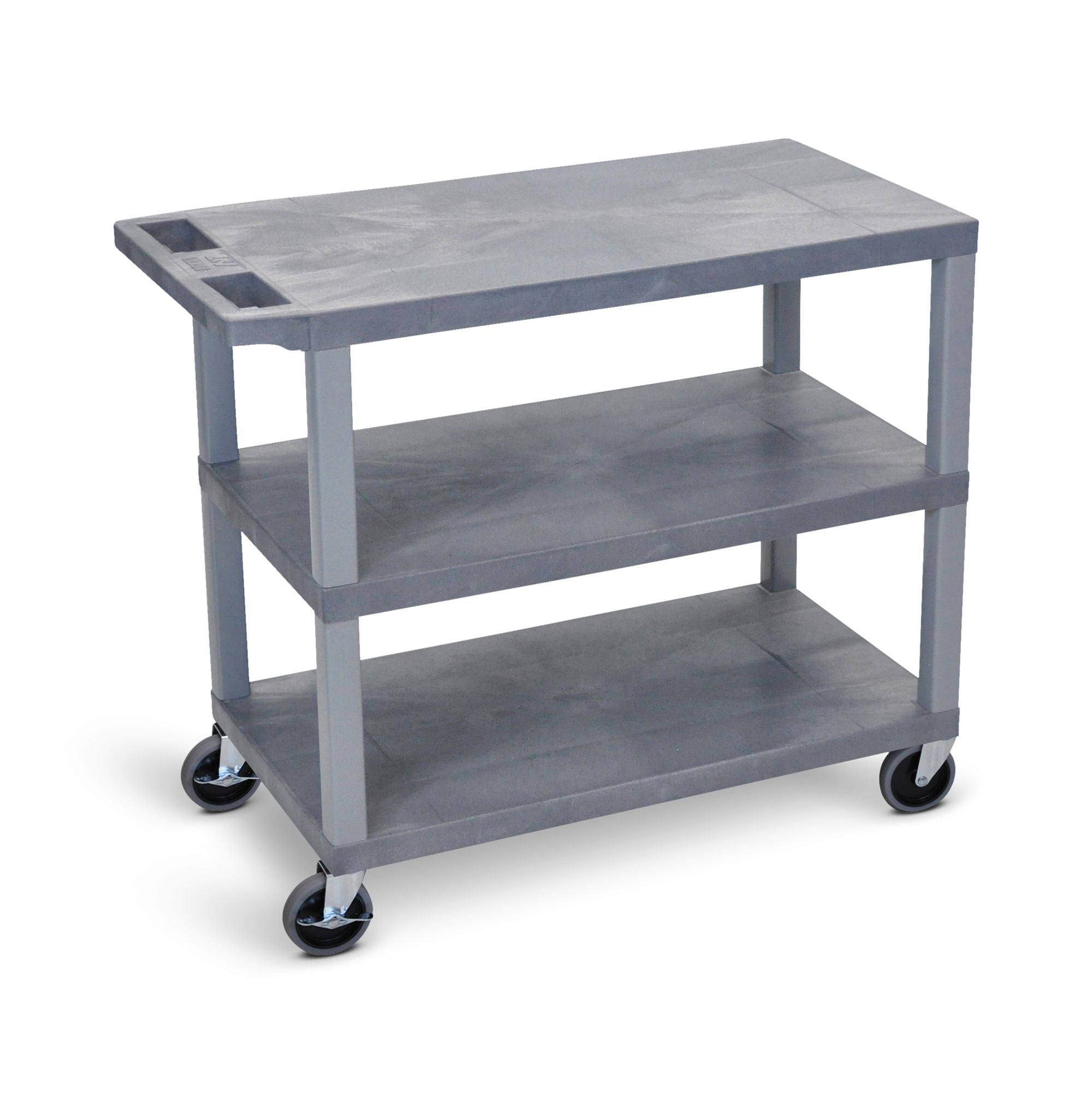 Luxor 18" x 32" Three Shelf Flat Utility Cart - Gray - Walmart.com
