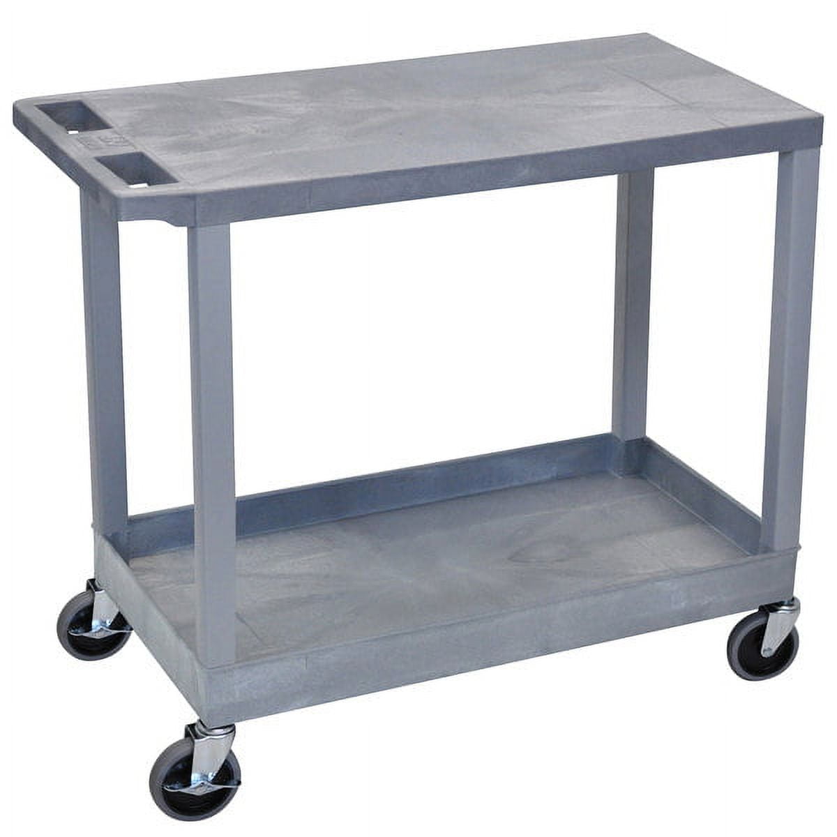 Luxor 18" x 32" Two Shelf Combination Flat/Tub Utility Cart - Gray ...