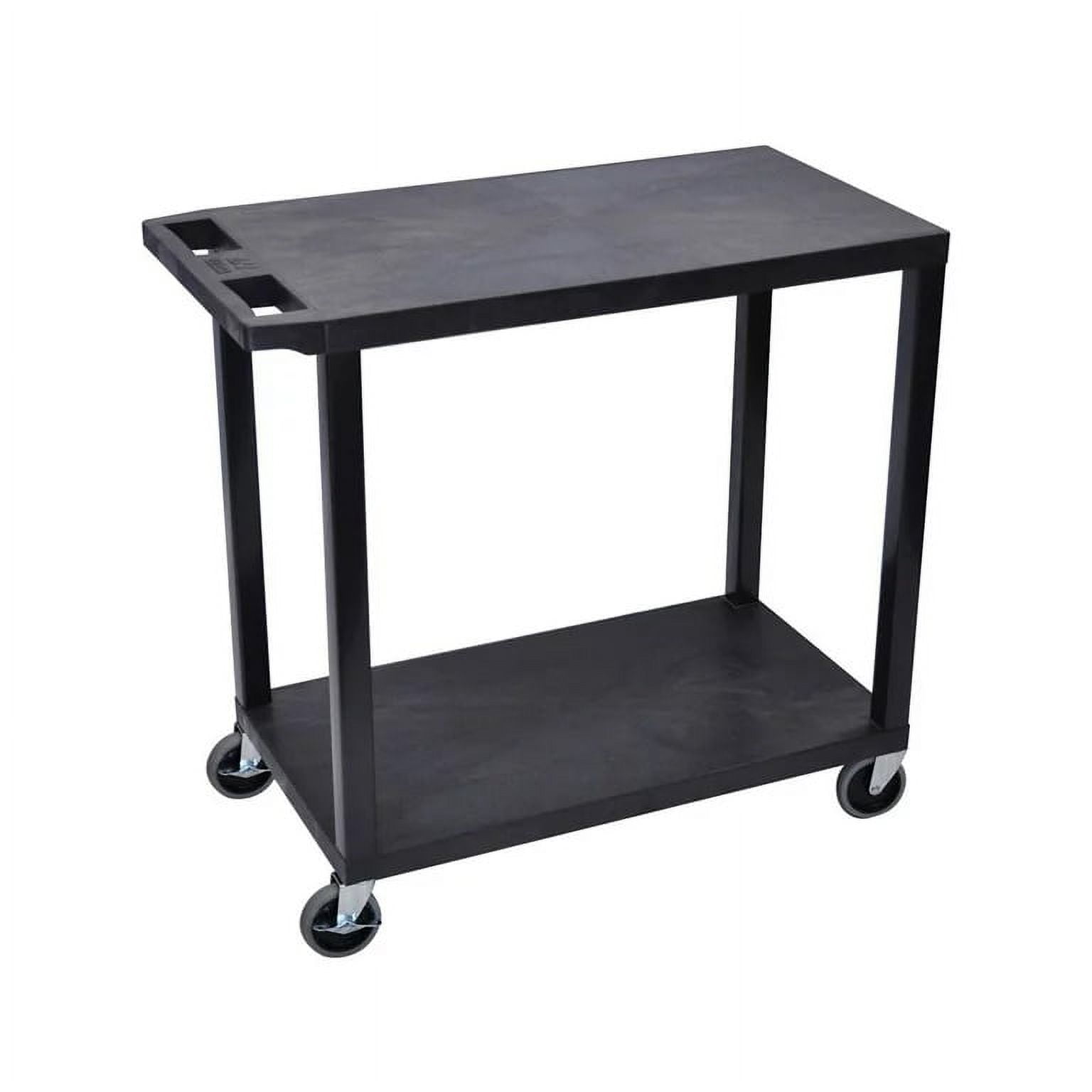 Luxor Rolling Black Portable Utility Cart with Casters, 18" x 32" Two ...