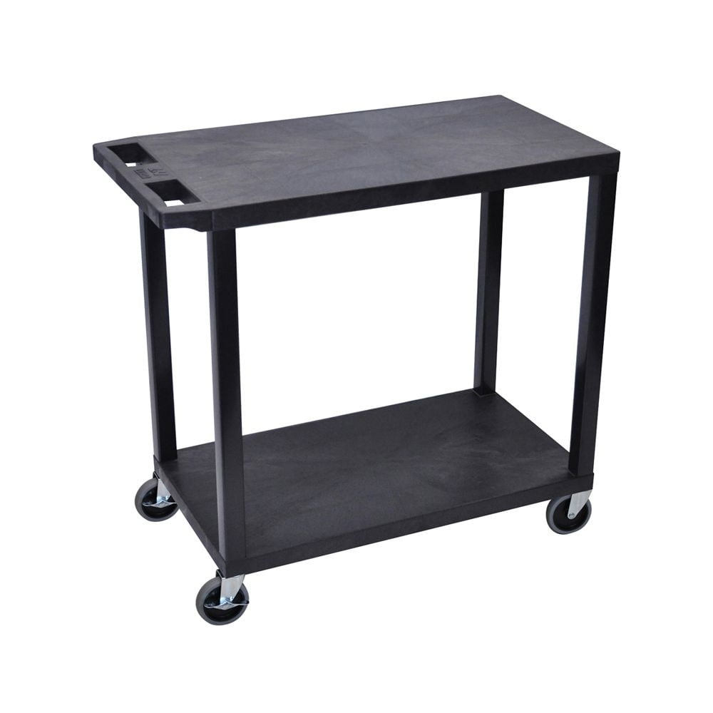 Luxor 18x32 Black Utility Cart with 2 Flat Shelves - Walmart.com