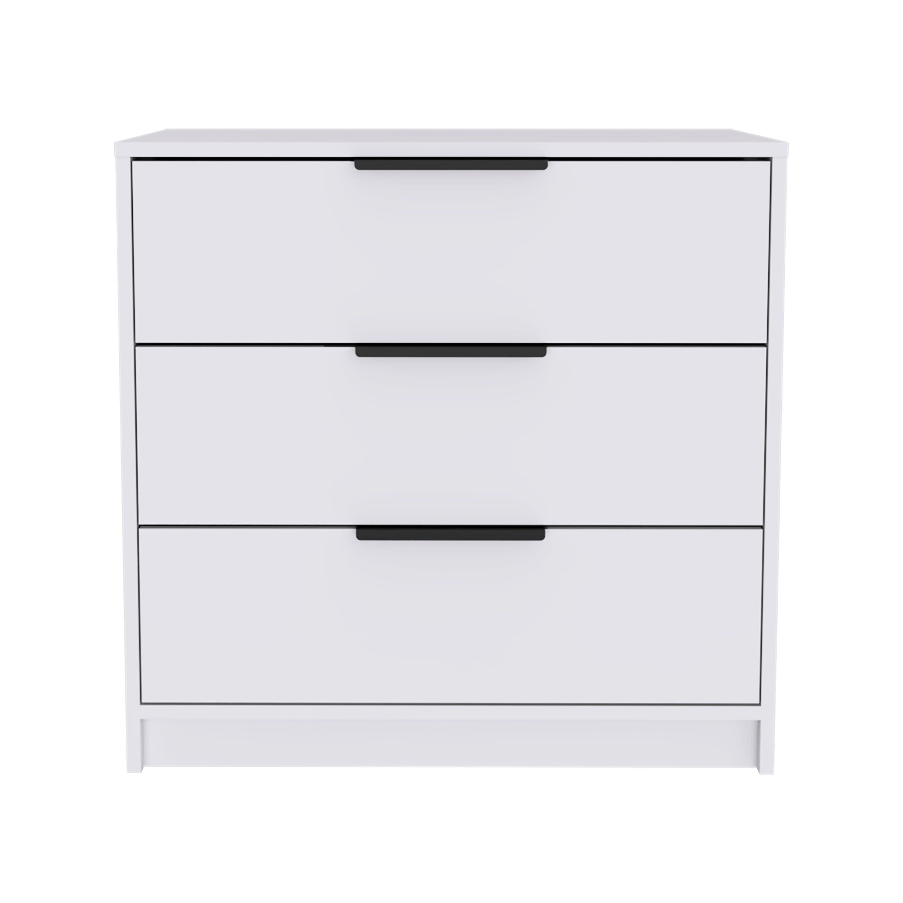 Luxor 3 Drawer Dresser with Black Handles, White - Walmart.com