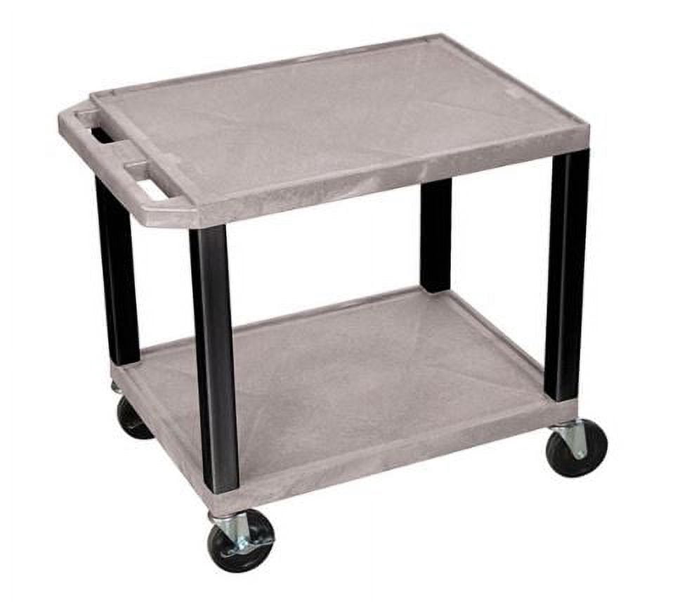 Luxor 300 lb. 24" x 18" 2-Shelf Grey Utility Cart - Walmart.com