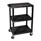 Luxor 300 lb 24x18 3-Shelf Black Utility Cart, Thermoplastic Resin ...