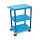 Luxor 18" x 24" Three Shelf Flat Utility Cart - Blue - Walmart.com