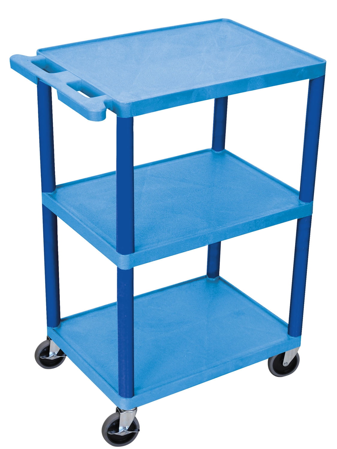 Luxor 300 lb. 24" x 18" 3-Shelf Blue Utility Cart - Walmart.com