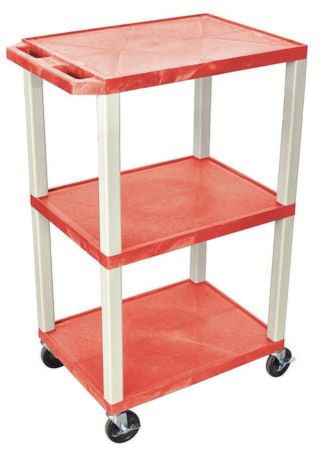 Luxor 300 lb. 24" x 18" 3-Shelf Red Utility Cart - Walmart.com