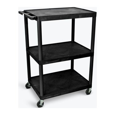 HamiltonBuhl Adjustable Plastic AV Cart with Wheels, Rolling ...