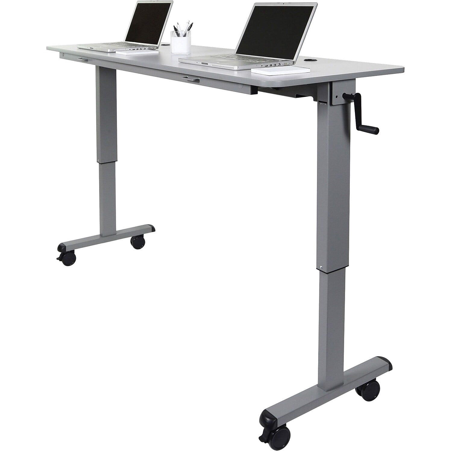 Luxor 60" Adjustable Flip Top Table Crank Handle with Caster - Walmart.com