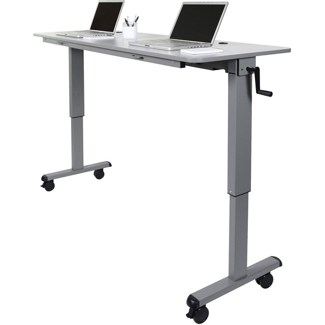 Luxor 60" Adjustable Flip Top Table Crank Handle with Caster - Walmart.com