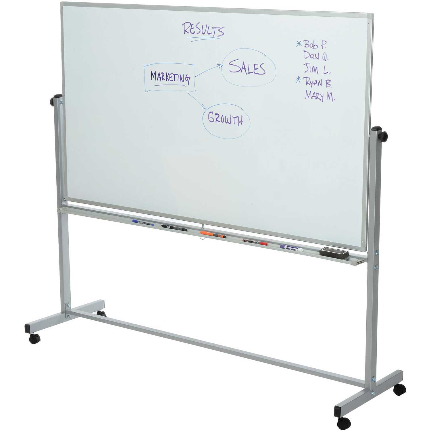 Luxor 72" x 40" Mobile Magnetic Double Sided Whiteboard - Walmart.com