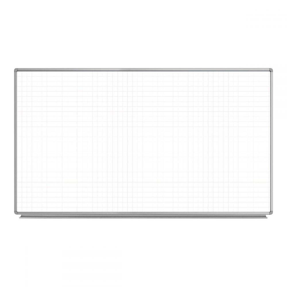 Luxor 72" x 40" Wall-Mounted Magnetic Ghost Grid Whiteboard, Silver ...