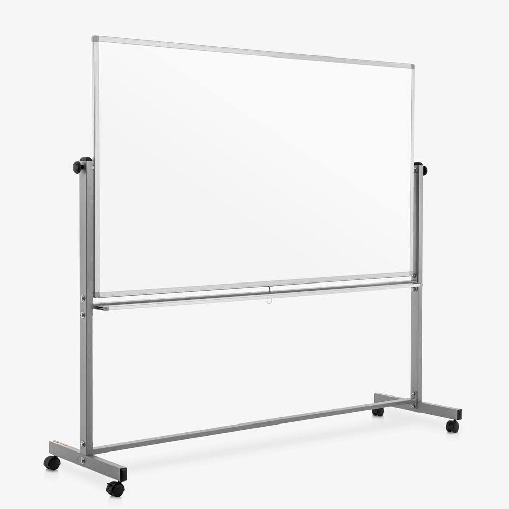 Luxor Dry Erase Magnetic Mobile Porcelain White Board, 72x40, Double ...