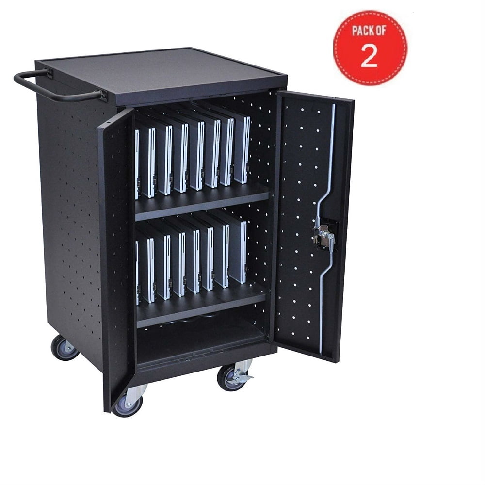 Luxor Black 18 Laptop Computer Charging Cart (pack of 2) - Walmart.com