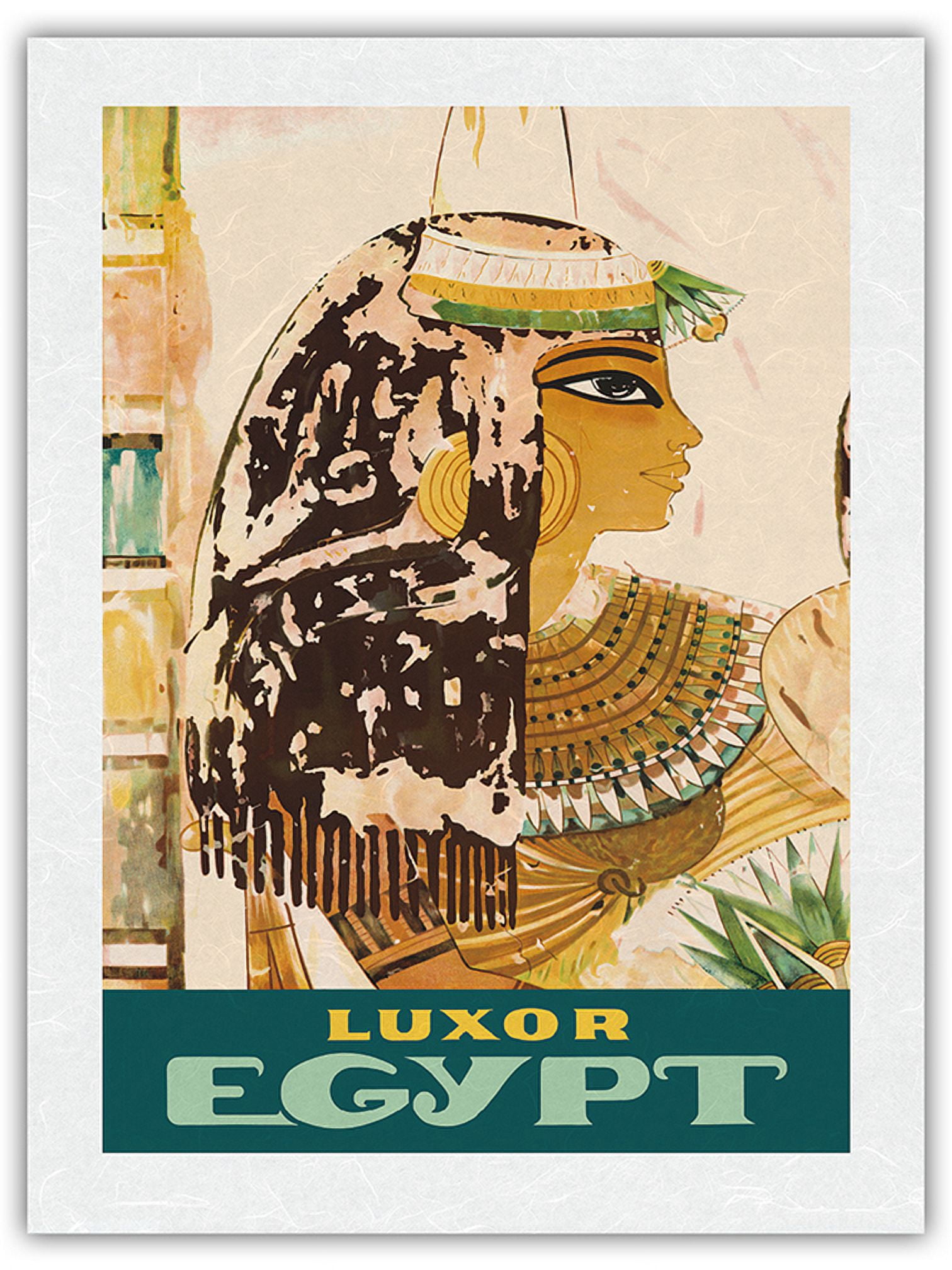 Luxor Egypt - Egyptian Queen - Vintage Travel Poster c.1963 - Japanese ...