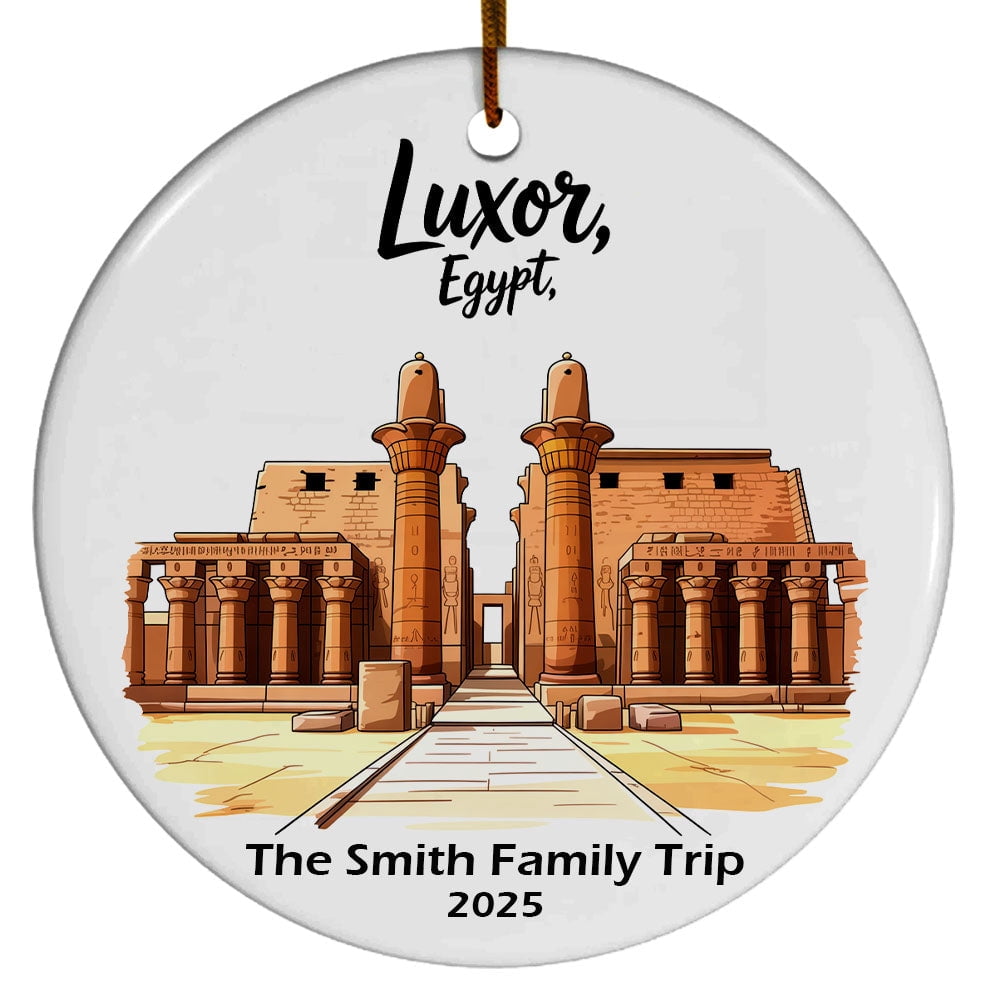 Luxor Egypt Karnak Temple Christmas Ornament, Collection of City Travel ...