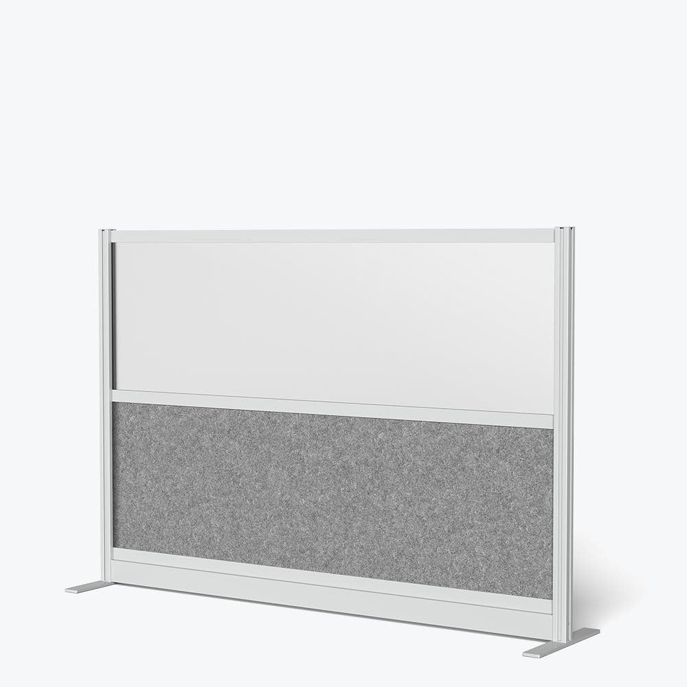 Luxor Expanse Modular Wall Room Divider System - Silver Frame - 70" x ...