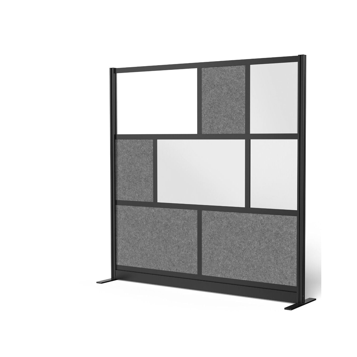 Luxor Workflow Modular Wall Room Divider System - Black Frame - 70" x ...