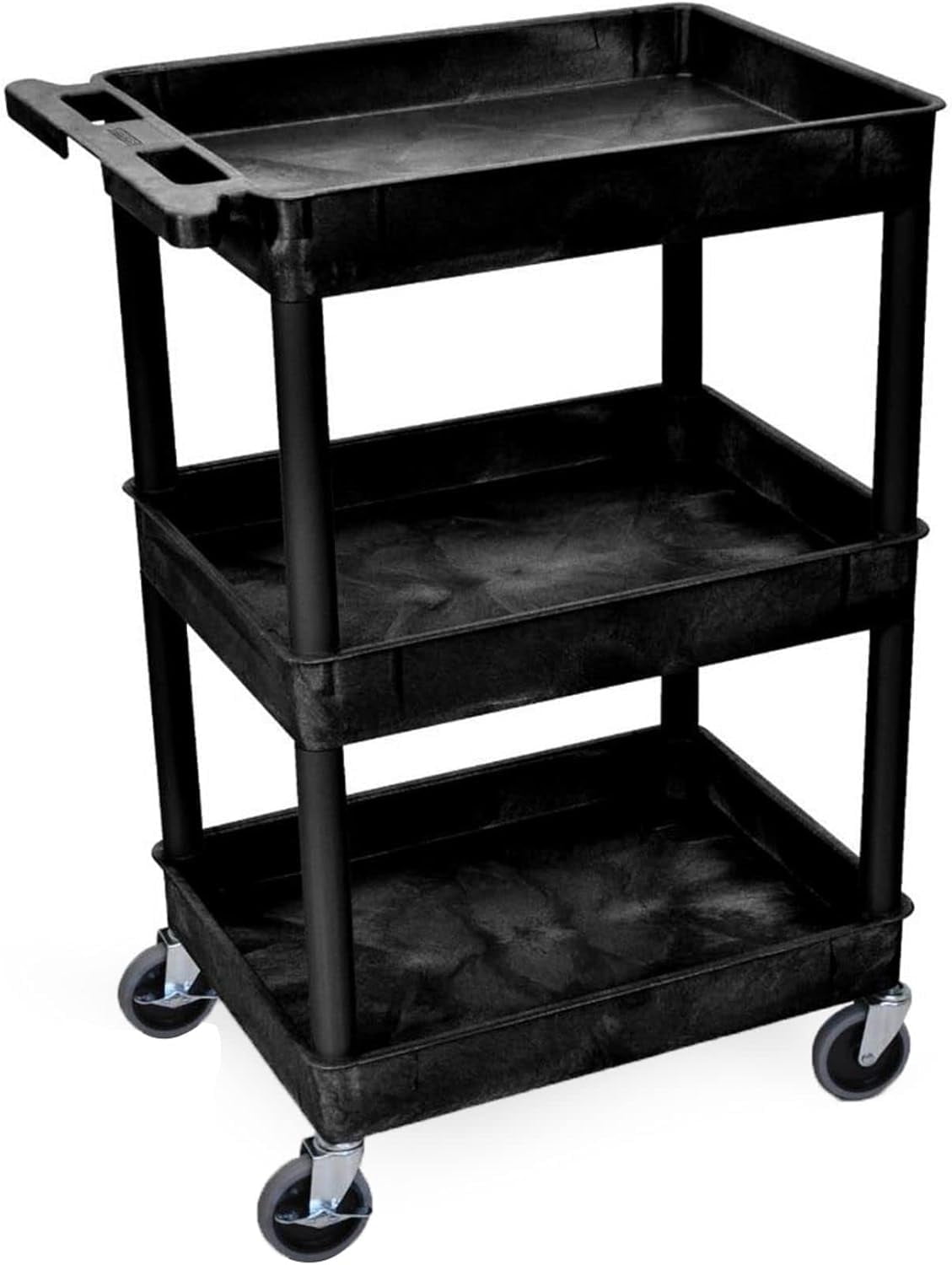 Luxor STC111 40.5" Automotive Utility Cart with 3 Shelves, Black ...