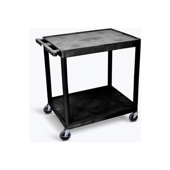 LUXOR TC22-B Large Flat Shelf Cart - Two Shelves - Walmart.com