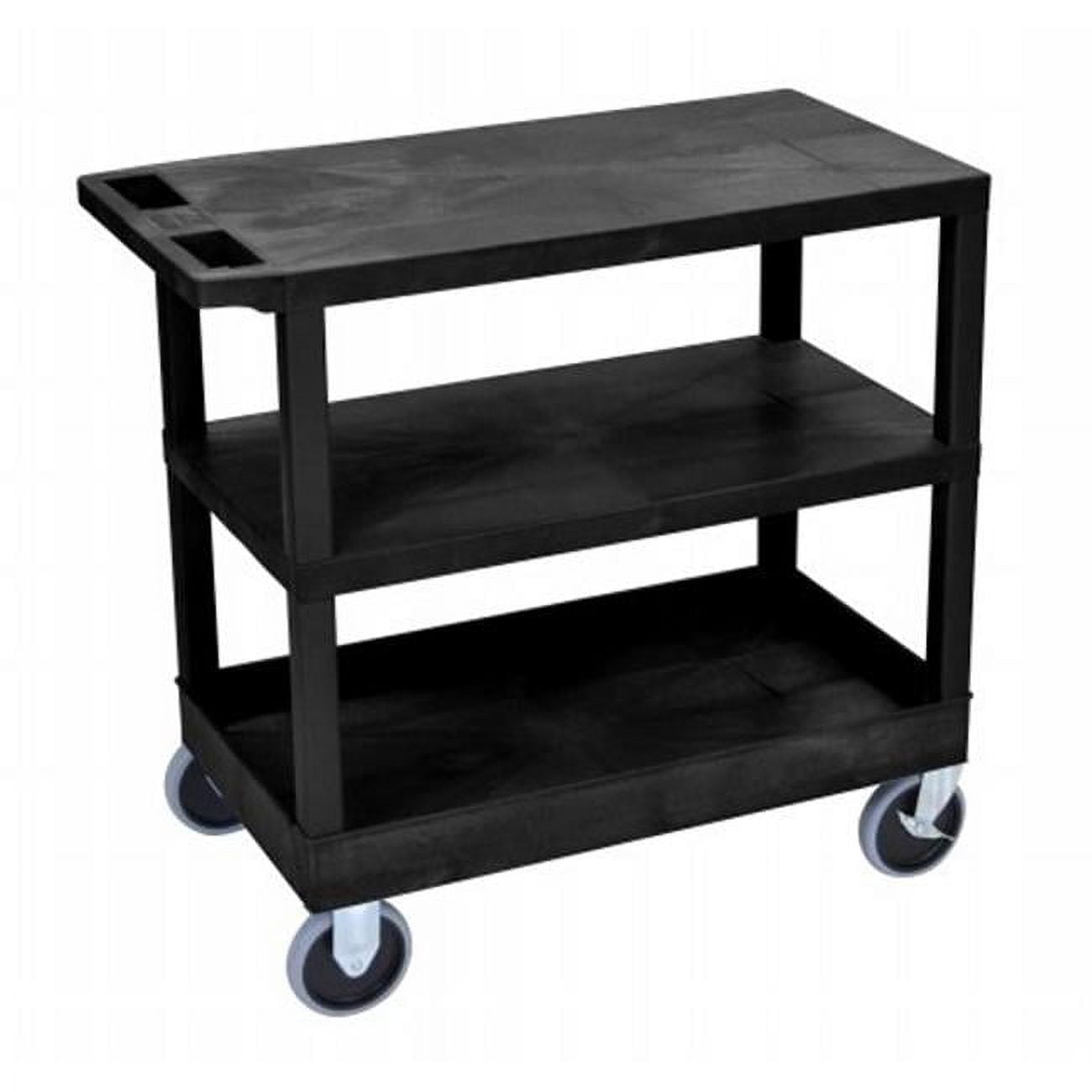 Luxor Three Shelf Utility Cart - Black - Walmart.com
