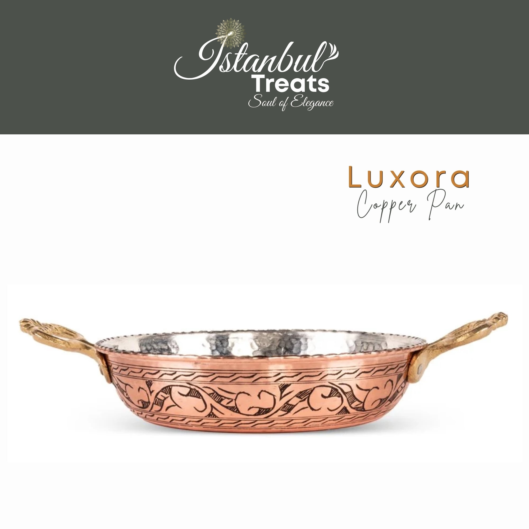 Luxora Handmade Copper Pan – 7.5 Inch, Intricate Handcrafted Design ...