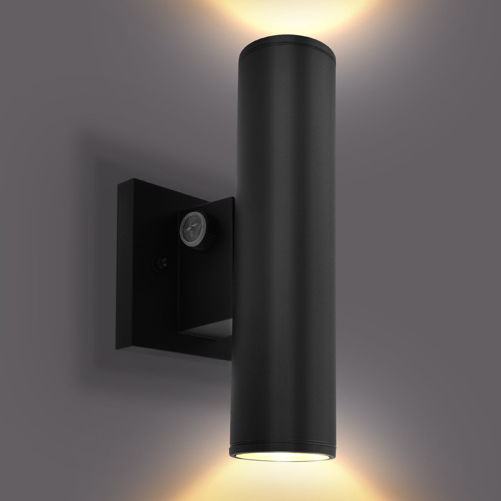 Luxrite 10" Dusk to Dawn LED Outdoor Wall Light, Up Down Cylinder ...