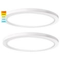 Luxrite 12 Inch Round LED Flush Mount, 22W, 5CCT, 1600 Lumens, IP54 Wet ...