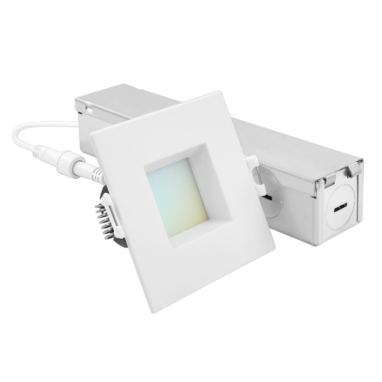 Luxrite 2 Inch Square LED Recessed Ceiling Light J-Box 8W 5CCT 660 ...