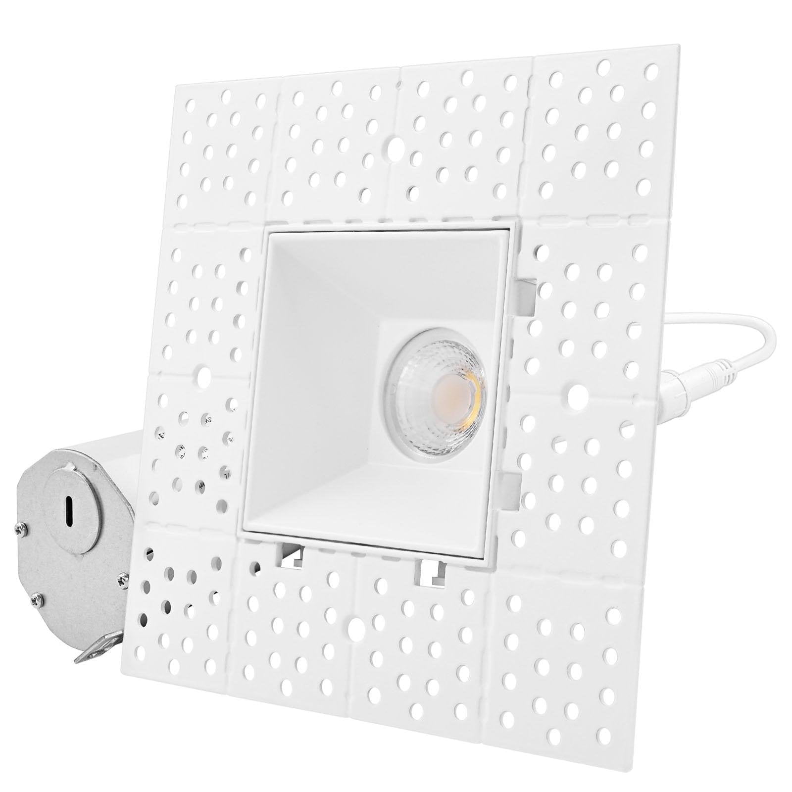 Luxrite 2 Inch Square Trimless LED Recessed Light, 5CCT 2700K-5000K ...