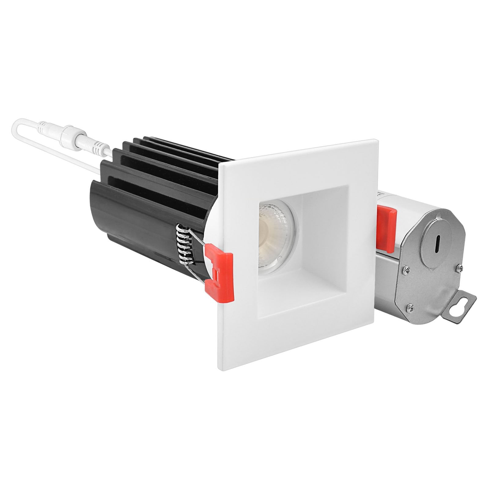 Luxrite 2" Square LED Recessed Lighting J-Box 15W 5CCT 1000LM Wet Rated ...