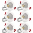 Luxrite 2 inch Dimmable LED Recessed Light with J-Box, 8W =50W, 5000K ...