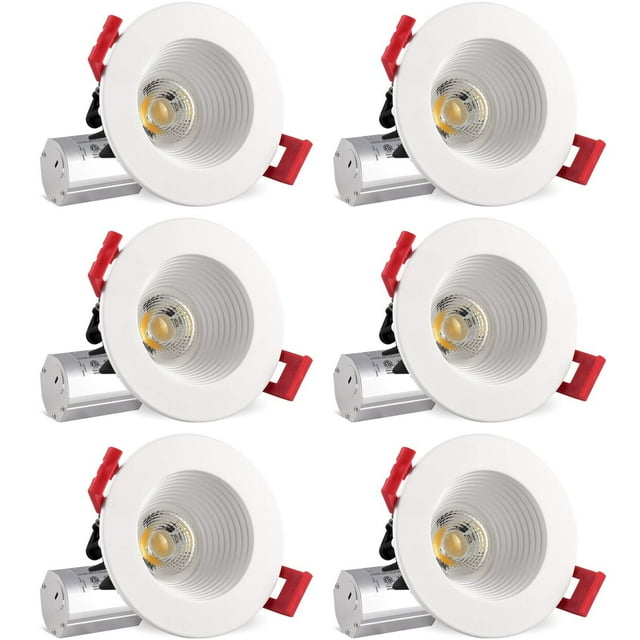 Luxrite 2 inch Dimmable LED Recessed Light with J-Box, 8W =50W, 5000K ...