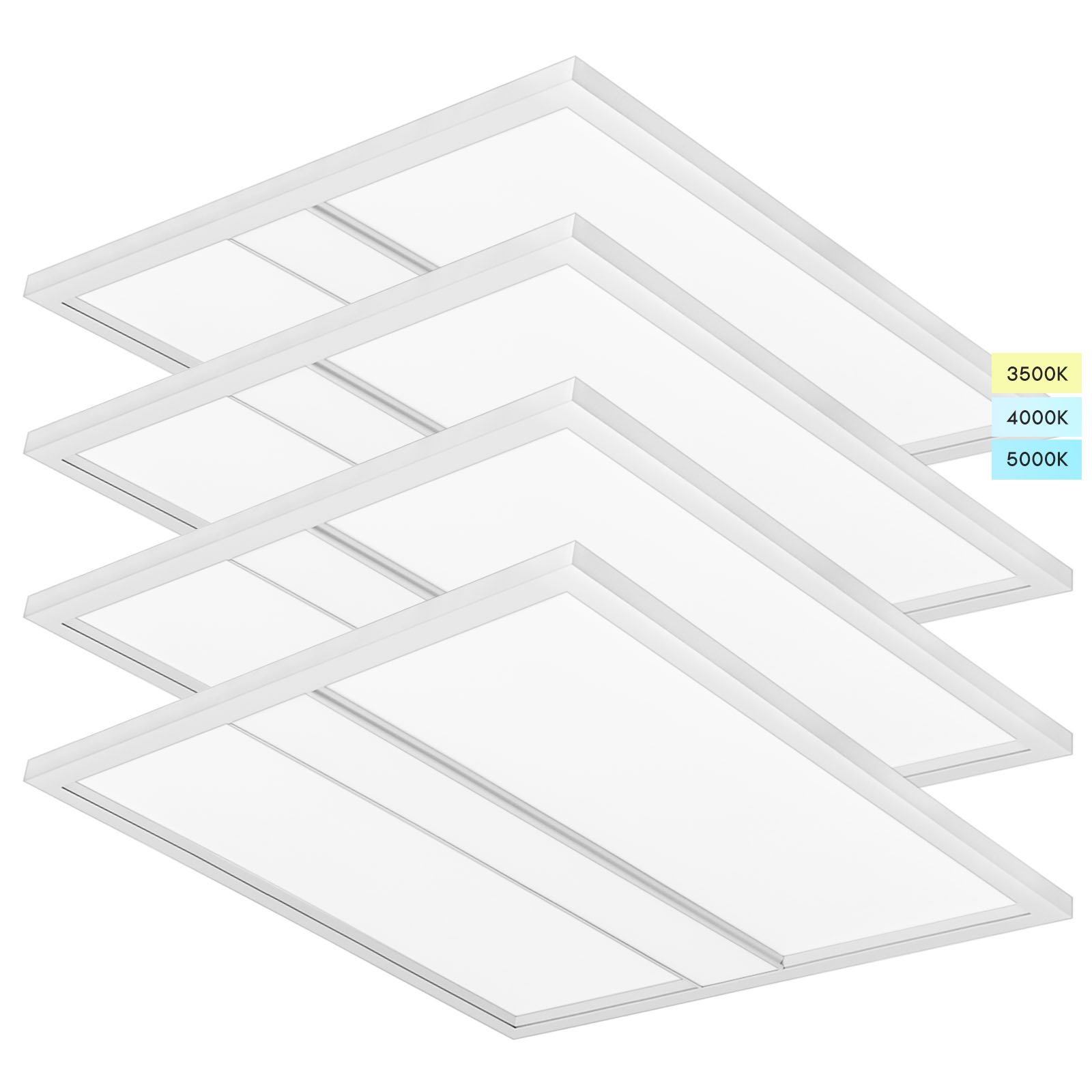 Luxrite 2x2 FT LED Panel Lights 25/30/35W, 3CCT 3500K/4000K/5000K, 2750 ...