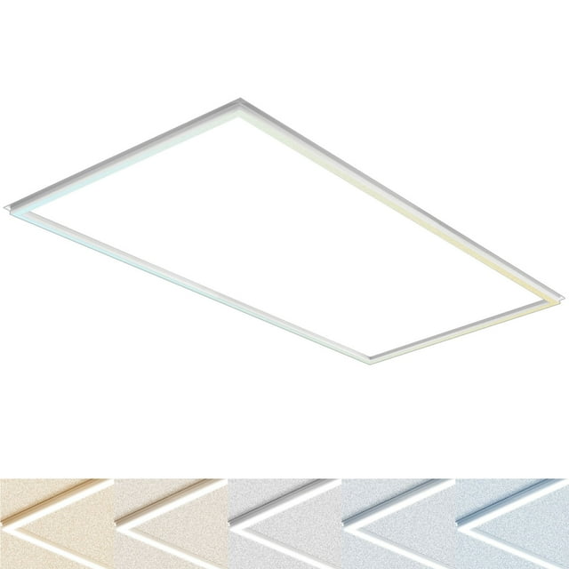 Luxrite 2x4 FT Edge-Lit LED Panel Lights, 5CCT 3000K-6500K, 5200-7800LM ...
