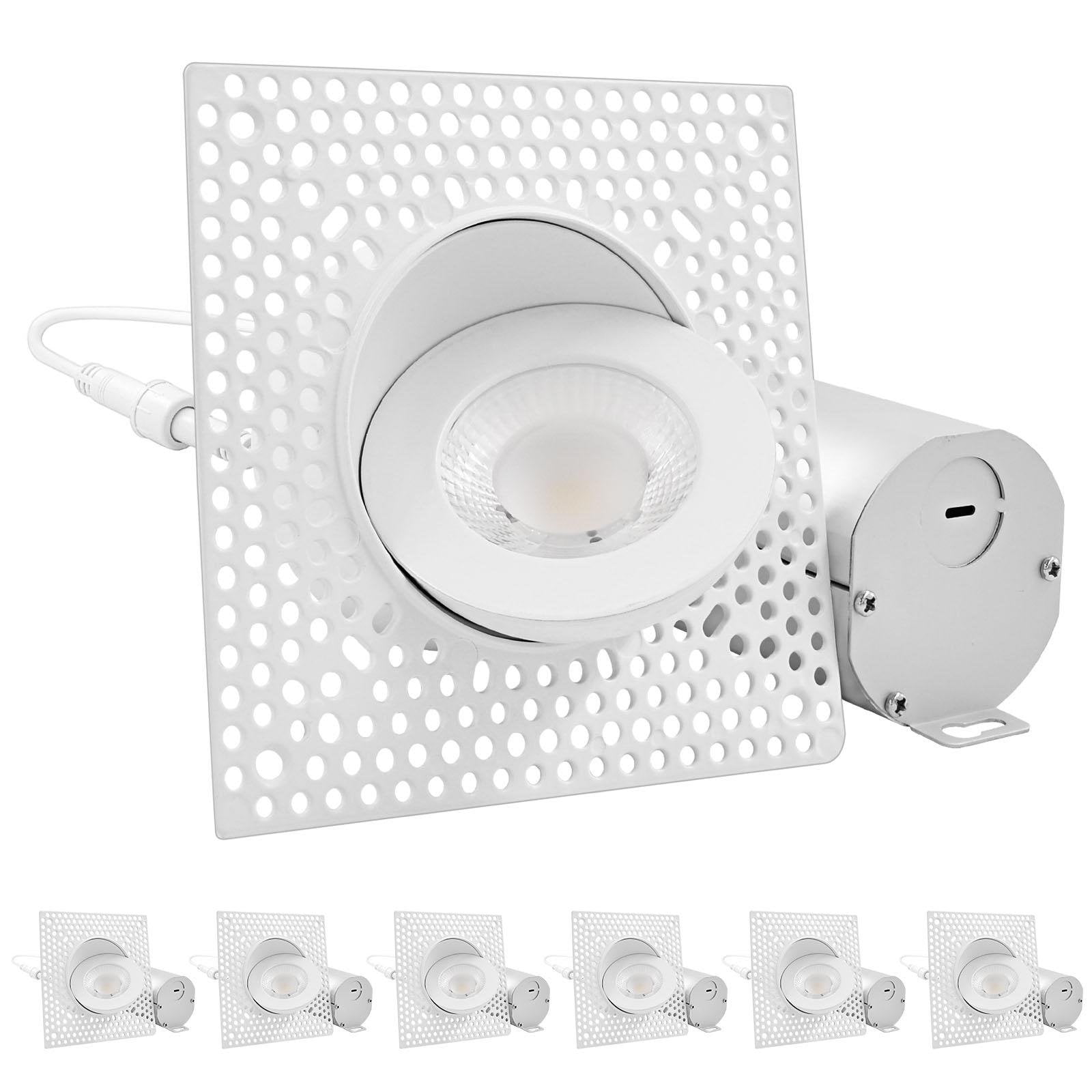 Luxrite 3 Inch Gimbal LED Trimless Recessed Light, 5CCT 2700K-5000K ...