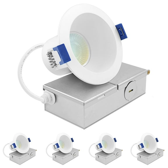 PARMIDA (6 Pack) 3 Inch Fire Rated LED Recessed Ceiling Light 5CCT ...