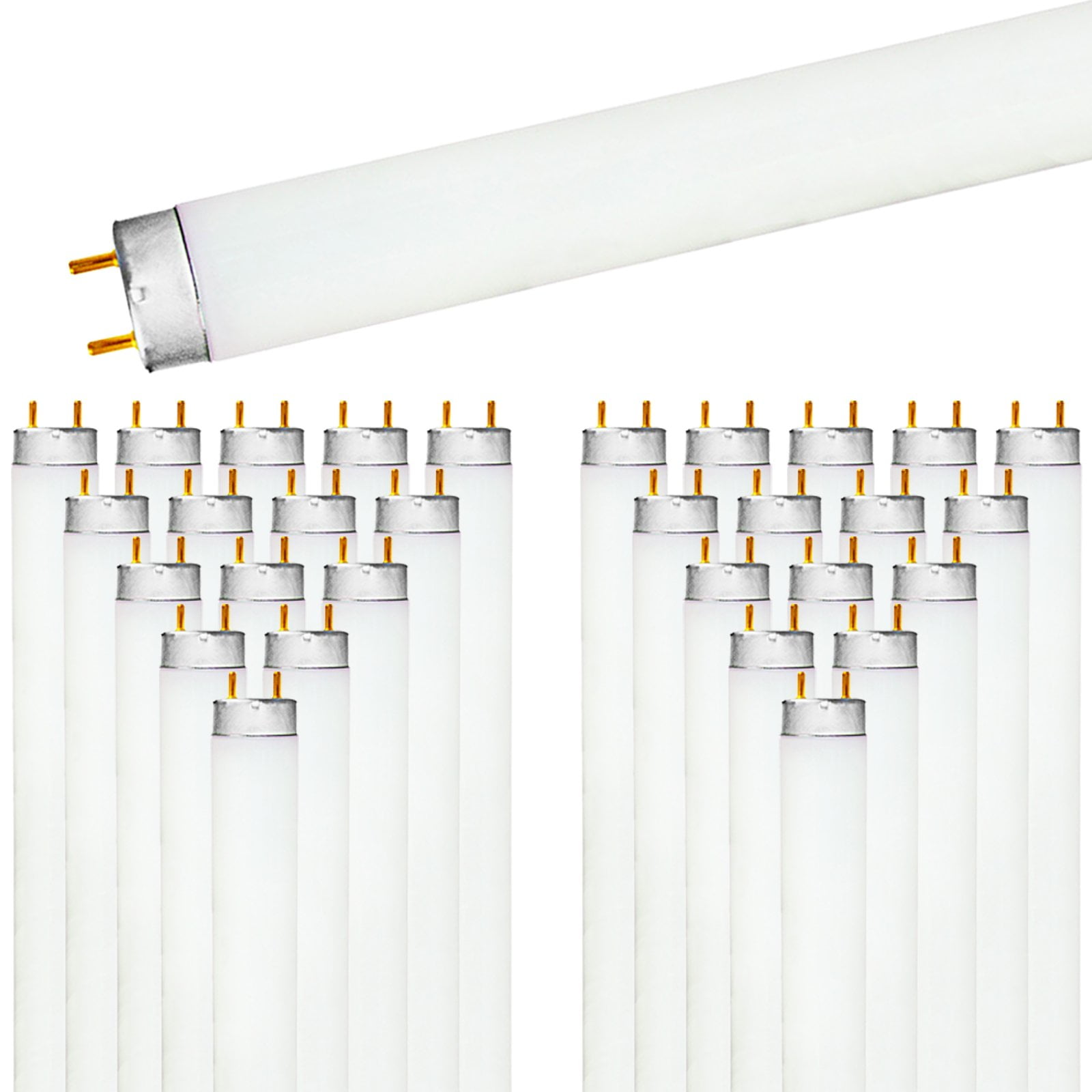 Luxrite 30-Pack F17T8/850 17W 24" T8 Fluorescent Tube Light Bulb, 5000K ...