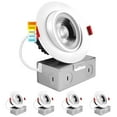 Luxrite 4 Inch Gimbal LED Recessed Light 11W=75W 5CCT, 2700K-5000K ...