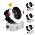 Luxrite 4 Inch LED Recessed Light, 15W, 5 Color Selectable, 1100 Lumens ...