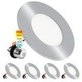 Luxrite 4 inch LED Recessed Light, 5 Color Selectable, Magnetic Trim ...