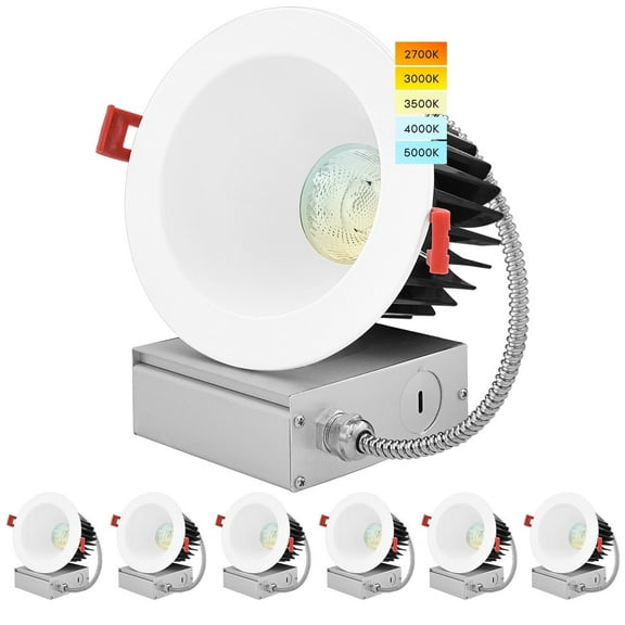 Luxrite 4 inch Trimless LED Recessed Light 5 Color Option Plaster ...