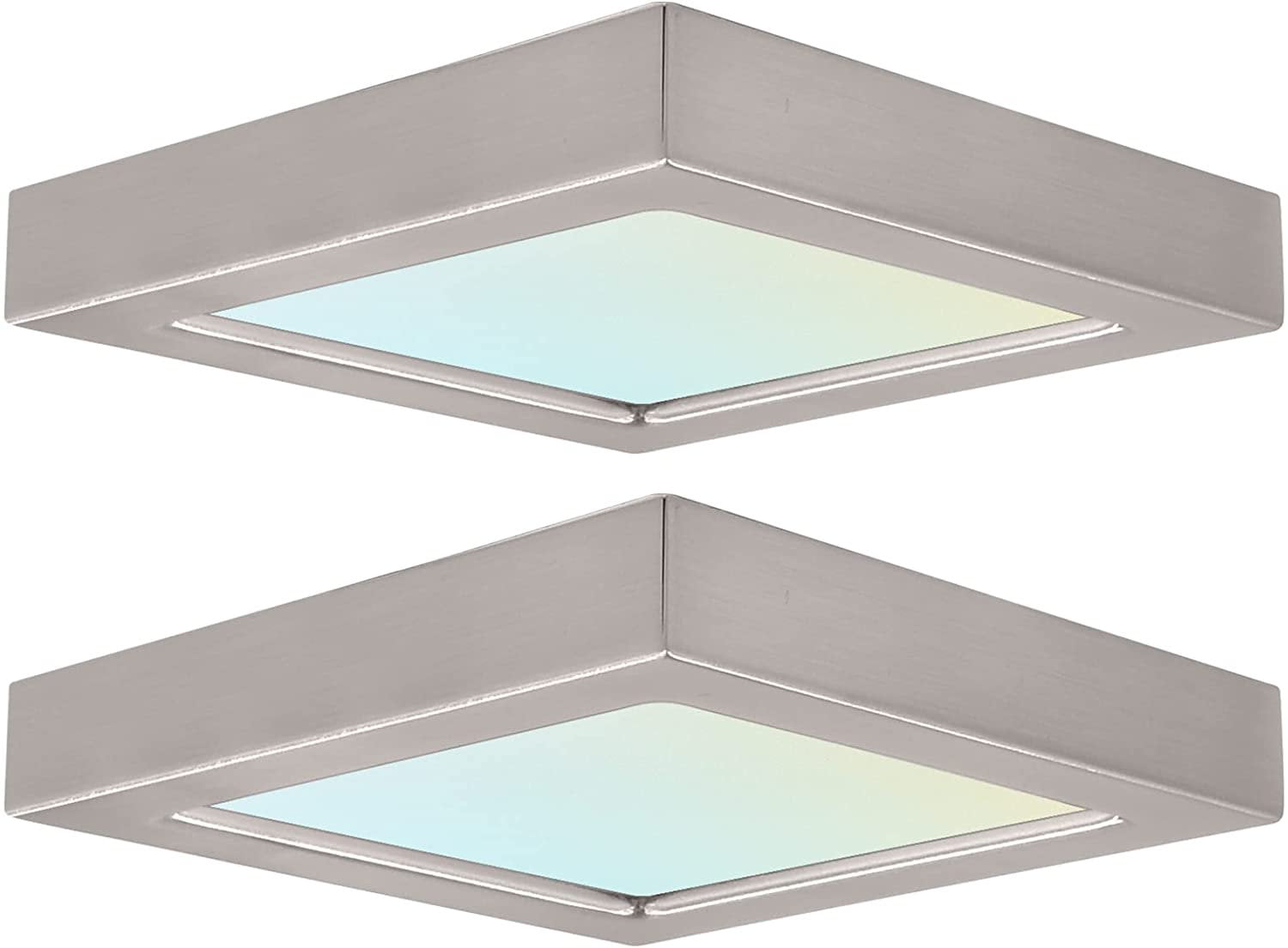 Luxrite 4 inch Square LED Flush Mount 10W 3 Color Selectable 600 Lumens ...