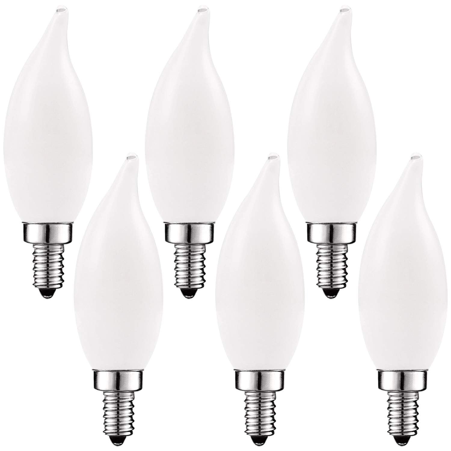 Luxrite 5W Frosted E12 LED Bulb 60W Equivalent, 2700K Warm White, 450 ...