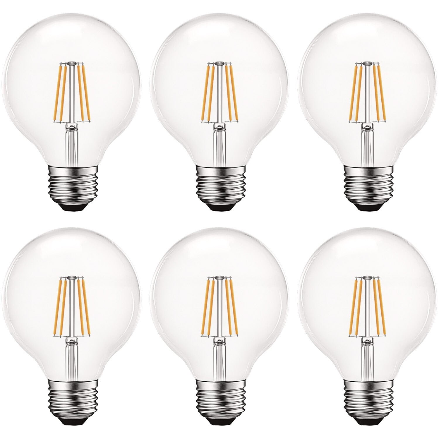 Luxrite 5W Vintage G25 LED Globe Bulbs Dimmable, 5000K Bright White ...